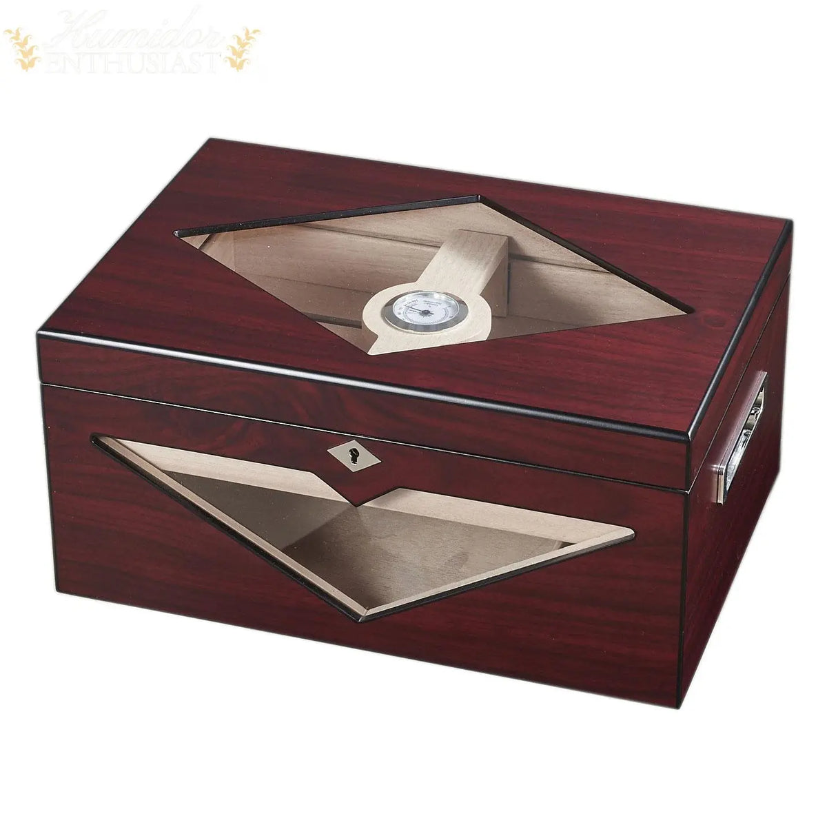 Visol Hudson Red Antique Wood Stain Desktop Cigar Humidor - Humidor ...